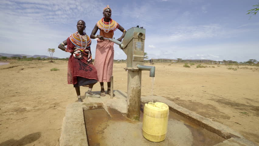 Women Collecting Clean Water. Kenya. Stock Footage Video (100% Royalty ...