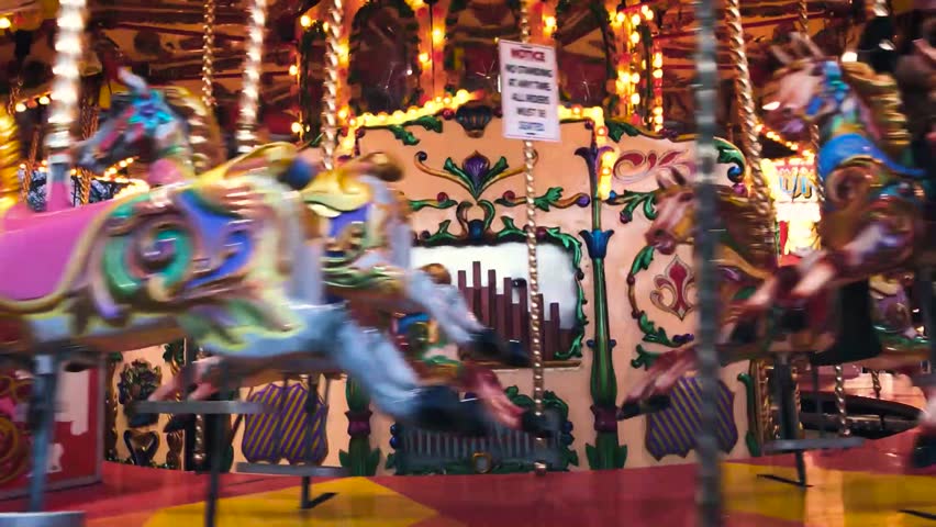 merry-go-round spinning around Stock Footage Video (100% Royalty-free ...