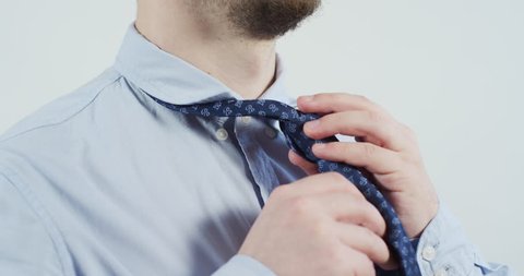 Close View Man Fixing Tie Stock Footage Video (100% Royalty-free ...