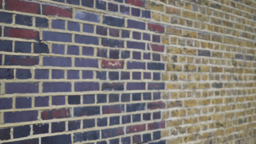 Blue Yellow Vintage Brick Wall Background Stock Footage Video (100% ...