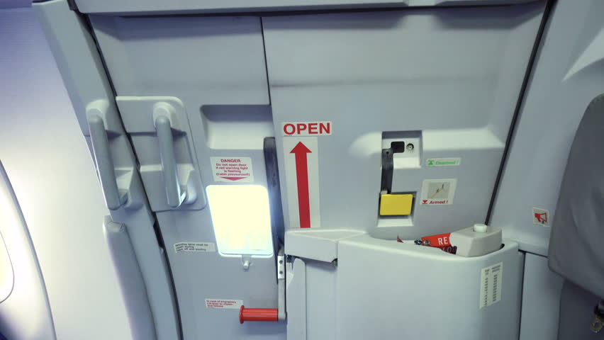 airplane door seen inside Stock Footage Video (100% Royalty-free ...