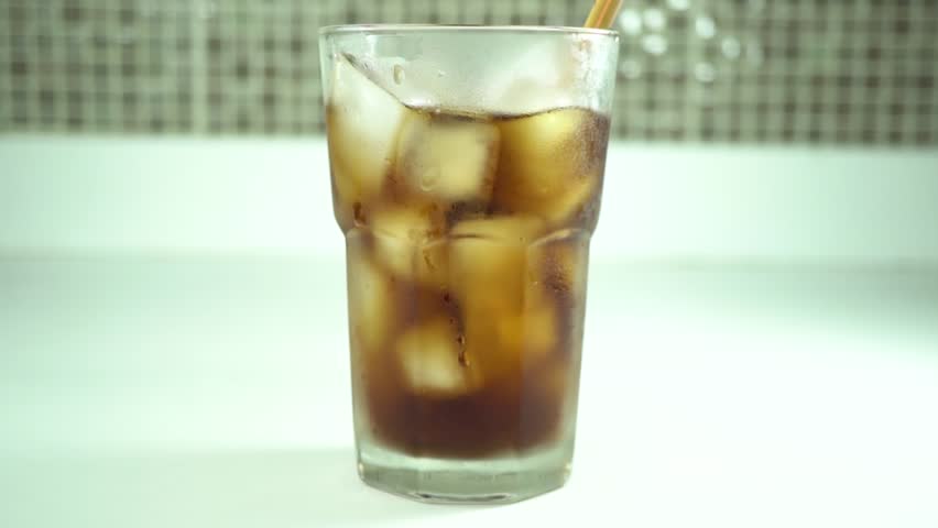 Pouring Soda Over Ice Cube Stock Footage Video (100% Royalty-free ...