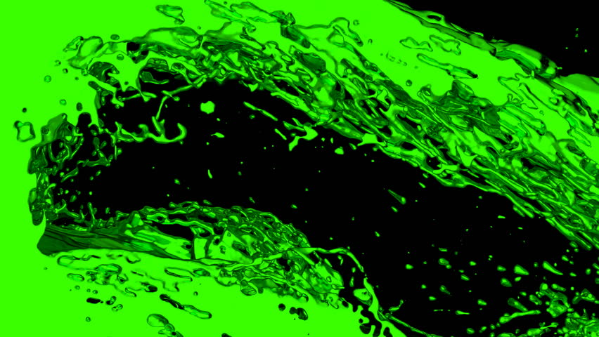 green paint splash 3d animation alpha Stock Footage Video (100% Royalty ...