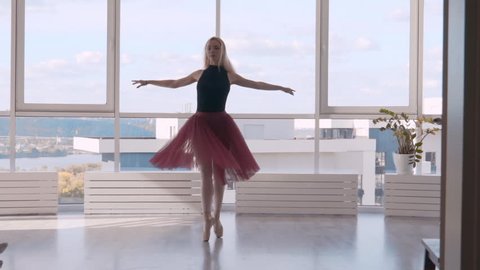 Professional Dancer Ballet Dancer Spinning On Stock Footage Video (100% ...