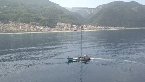 Flying Around Spadara Boat Typical Boat Stock Footage Video (100% ...