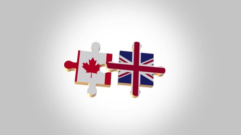 Canada United Kingdom Circular Flags Together Stock Illustration ...