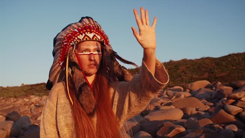 Portrait Redheaded Woman Long Hair Freckles Stock Footage Video (100% ...