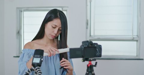 Woman Taking Video On Camera Showing Stock Footage Video (100% Royalty ...