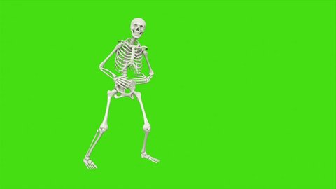 Sneaking Skeleton On Chroma Key Background Stock Footage Video (100% ...