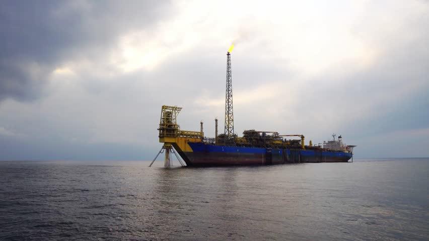 Fpso Tanker with Burning Flare Stock Footage Video (100% Royalty-free ...
