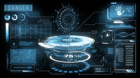 Digital Analysing Loading Data Hud Display Stock Footage Video (100% Royalty-free) 1018122910 ...