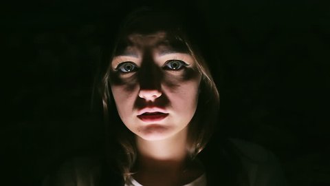 creepy crazy psychotic man's face possessed Stock Footage Video (100% ...