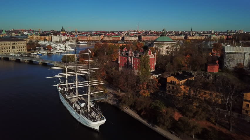 Aerial View of Skeppsholmen and Stock Footage Video (100% Royalty-free ...