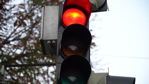 Stoplight Traffic Lights Work Big City Stock Footage Video (100% ...