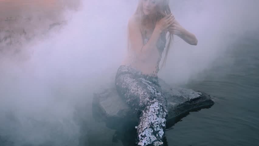 Mermaid Sings on a Rock, Vegetation, Marine Atoll Island 3D Renderings ...