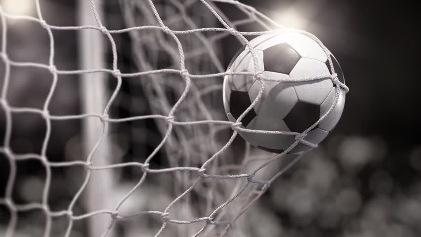 beautiful soccer ball flies into net Stock Footage Video (100% Royalty ...