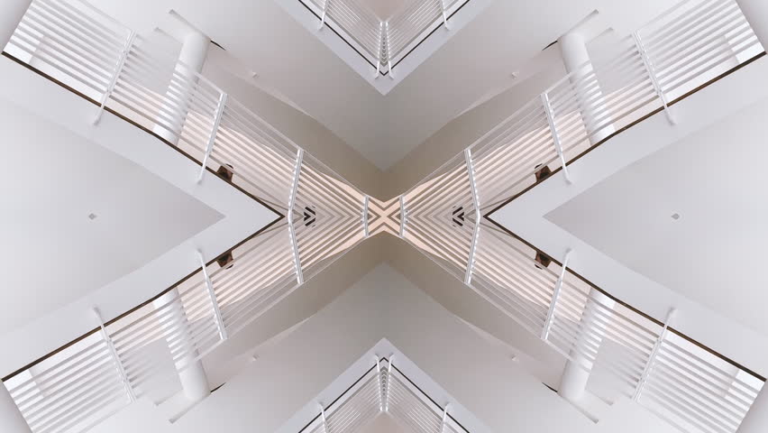 stairs inception mirrored mind bending sci-fi: video stock (100% ...