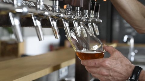 Hand Bartender Pouring Large Lager Beer Stock Photo 742672648 ...