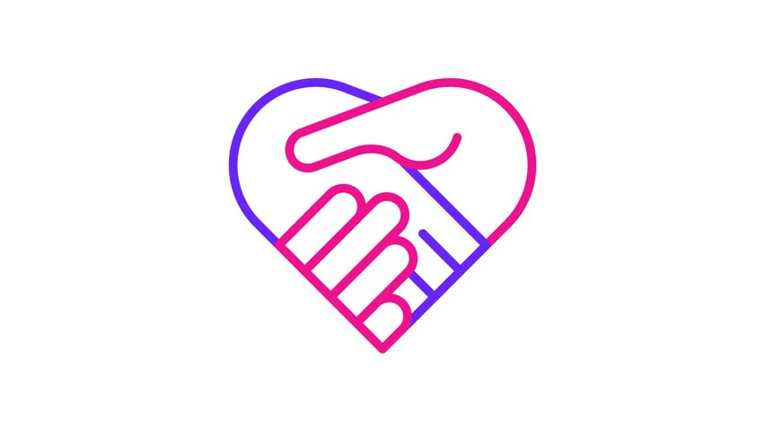 Pulsing Heart Handshake Inside Animated Thin Stock Footage Video (100% ...