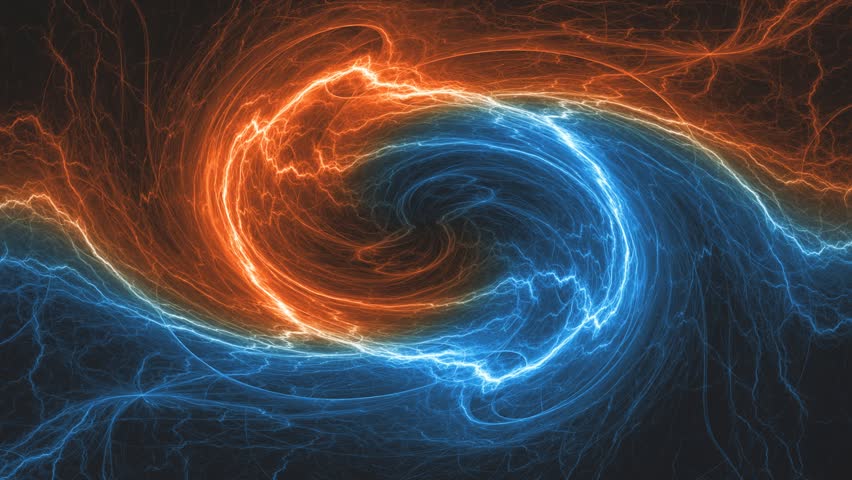 Swirling Hot Fire and Ice Stock Footage Video (100% Royalty-free ...