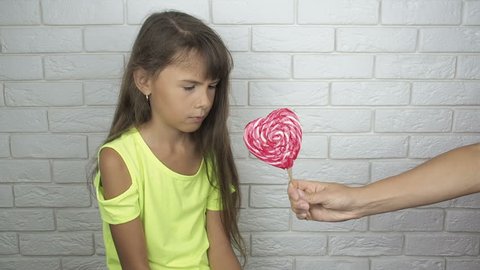 Sad Child Given Candy Little Girl Stock Footage Video (100% Royalty ...