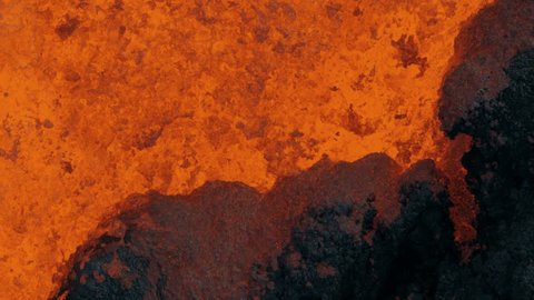 Aerial View Red Hot Magma Pouring Stock Footage Video (100% Royalty ...