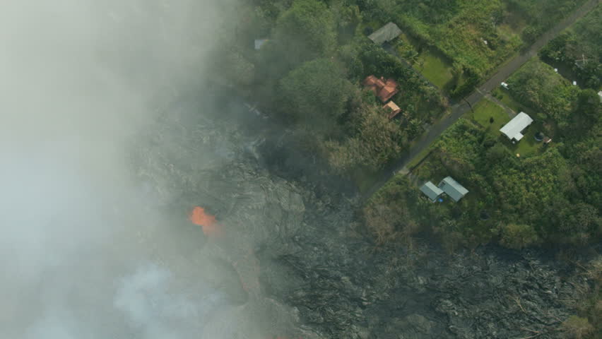 aerial view destruction hot magma toxic Stock Footage Video (100% ...