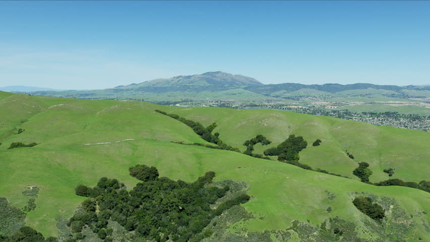 aerial rolling hills scenery rural green Stock Footage Video (100% ...