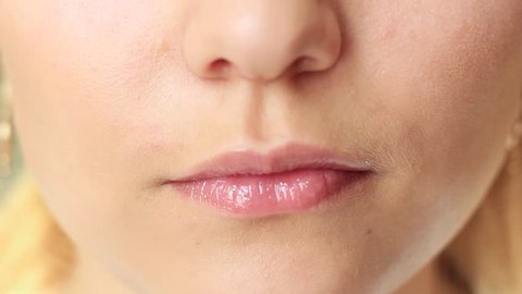 Female Lips Close Stock Footage Video (100% Royalty-free) 1018450288 ...