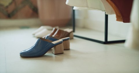 Young Asian Woman Moving Shoes Arranging Stock Footage Video (100% ...