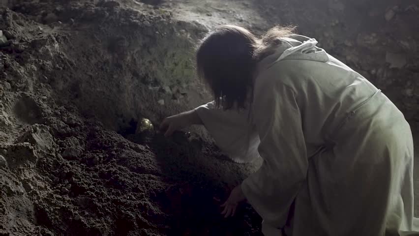 man like jesus christ digging hole Stock Footage Video (100% Royalty ...