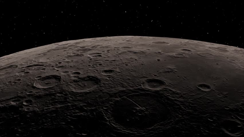 Half Moon Background Realistic Moon Moon Stock Footage Video (100% ...