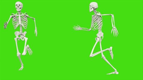 Skeleton Runs Seamless Loop Animation On Stock Footage Video (100% ...