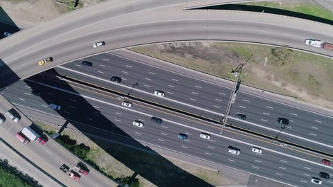 Top View Spaghetti Junction Freeways Atlanta Stock Footage Video (100% ...