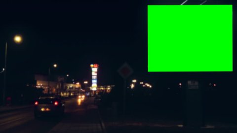Traffic Road Green Screen Billboard Timelapse Stock Footage Video (100% ...