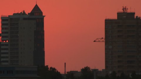 Sunlight Sunrise Shines Through Structures Building Stock Footage Video ...