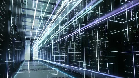 Cinemagraphic Concept Activation Data Center Animated Stock Footage ...