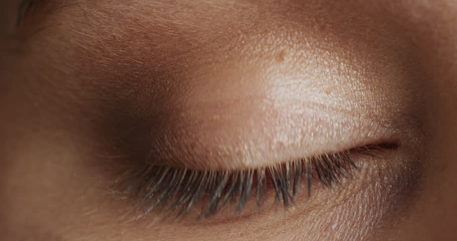 Macro Beauty Human Eye Opening Stock Footage Video (100% Royalty-free ...