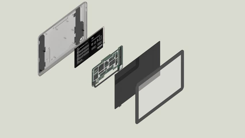 Tablet Exploded View Details Stock Footage Video (100% Royalty-free ...