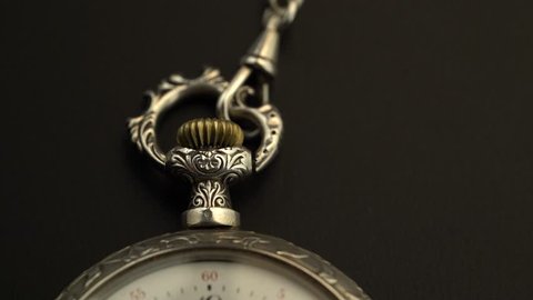 Pocket Watch Vintage Design Closeup Black Stock Footage Video (100% ...