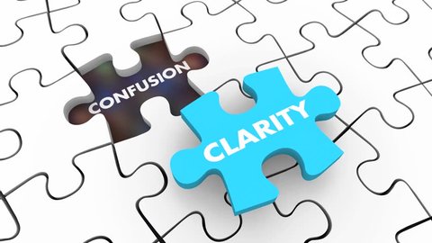 Clarity Vs Confusion Puzzle Pieces Words Stock Footage Video (100% ...