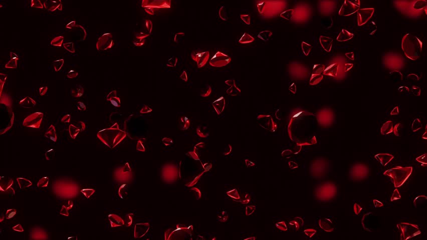 red falling glowing diamonds loopable motion Stock Footage Video (100% ...