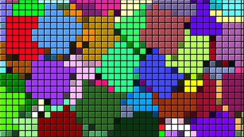 Beautiful Bright Mosaic Square Particles This Stock Footage Video (100% ...