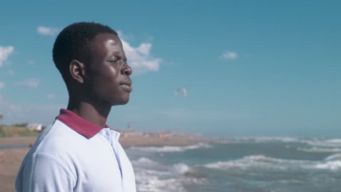 Lonely Sad Young Black African Man Stock Footage Video (100% Royalty ...