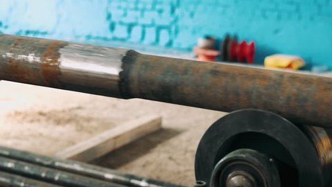 Hardbanding Welding Process Closeup Drill Pipe Stock Footage Video (100 ...
