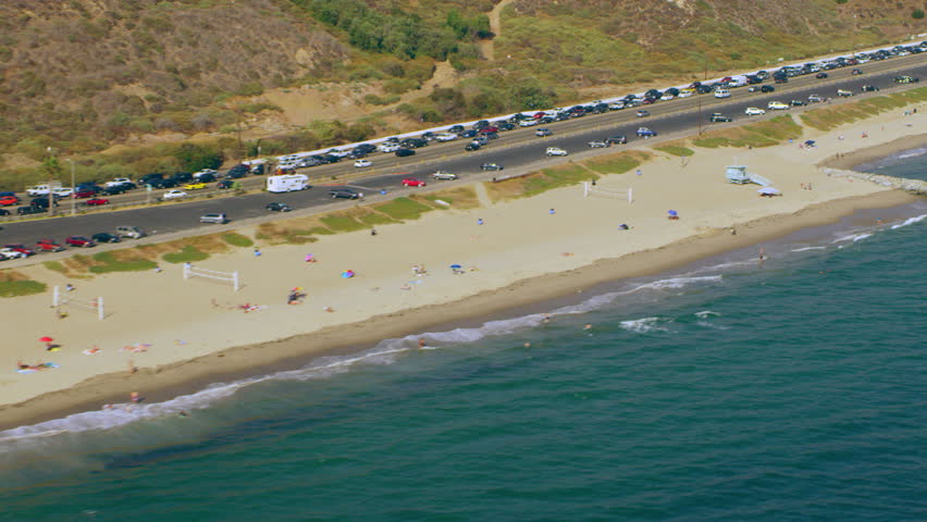Aerial View of Beach Shoreline Stock Footage Video (100% Royalty-free ...