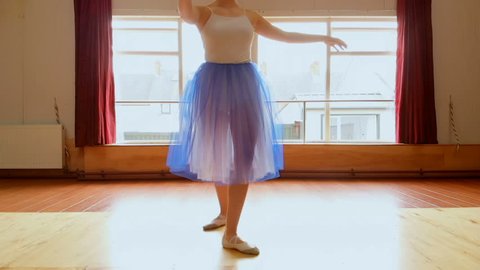 Front View Close Beautiful Caucasian Ballerina Stock Footage Video (100 ...