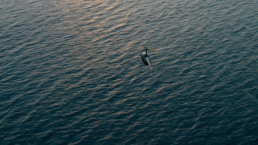 aerial view helicopter flying over ocean Stock Footage Video (100% ...