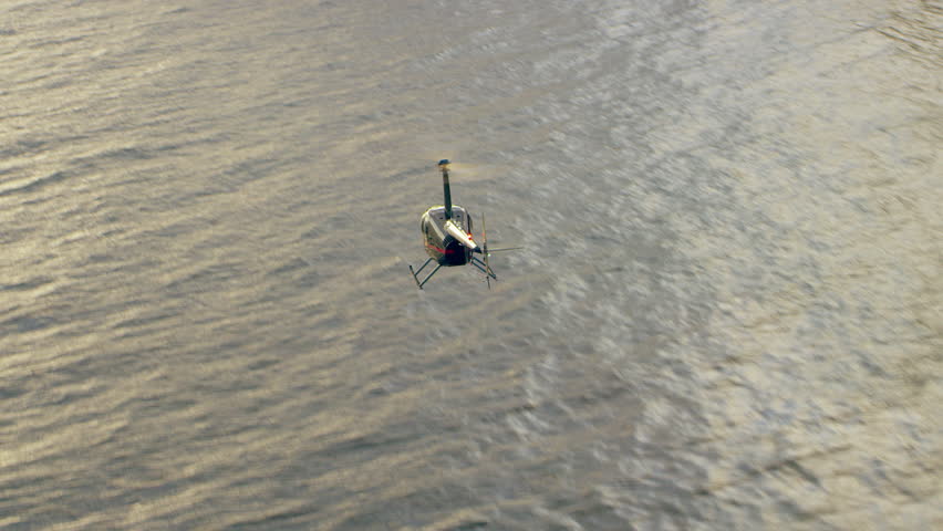 aerial view helicopter flying near ocean Stock Footage Video (100% ...