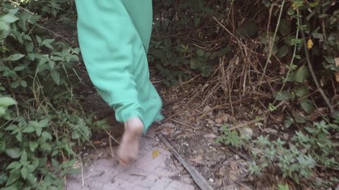 Fear Escape Panic Feet Barefoot Women Stock Footage Video (100% Royalty ...